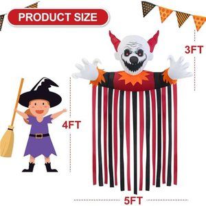 Holiday | 5ft Clown Hug Inflatable Door Curtain Halloween Inflatable ...